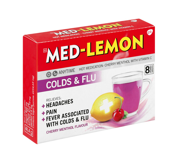 Med Lemon Cold & Flu Cherry (12 x 8's) | Coughs & Colds | Coughs and ...