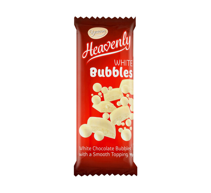 Beacon Heavenly Bubbles White (1 x 90g) | Regular Chocolate Slabs ...