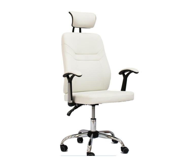 PU Leather Reclining Office Chair with Head and Arm rests - White | Makro