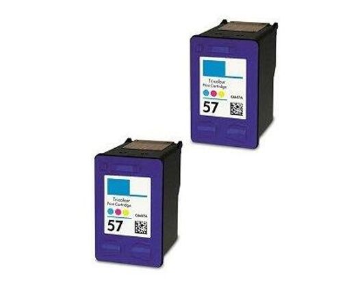 Compatible HP 57 C6657A Tri-Color Inkjet Cartridge 2 Pack | Makro
