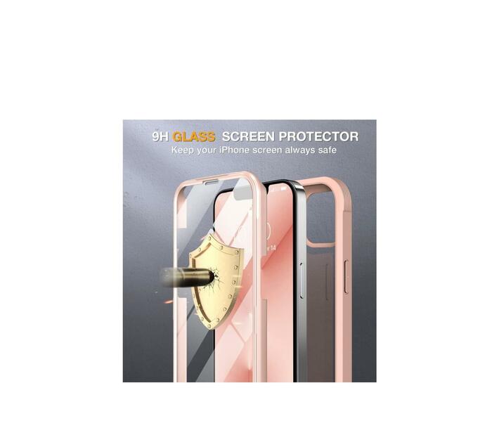 MIRACASE-For iPhone 13 Pro Max Only Full-Body Glass Case Bumper cover - Pearl Pink | Makro