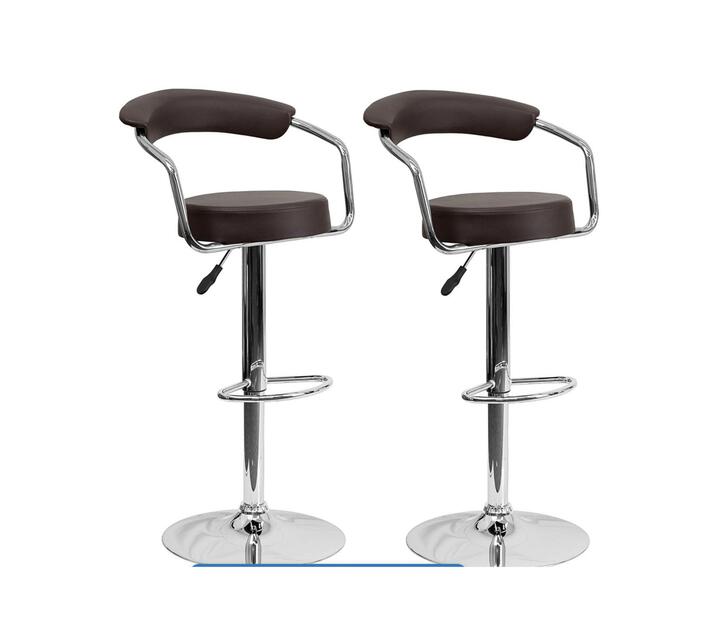 Bar stools / Kitchen Breakfast Chairs - Set of 2 - Brown Colour | Makro