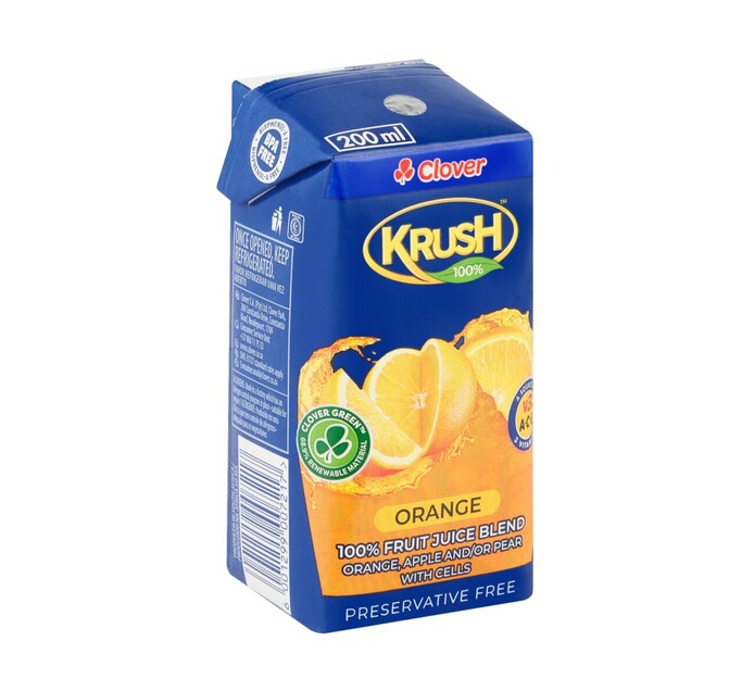 Clover Krush Uht Juice Orange (6 x 200ml) | Makro