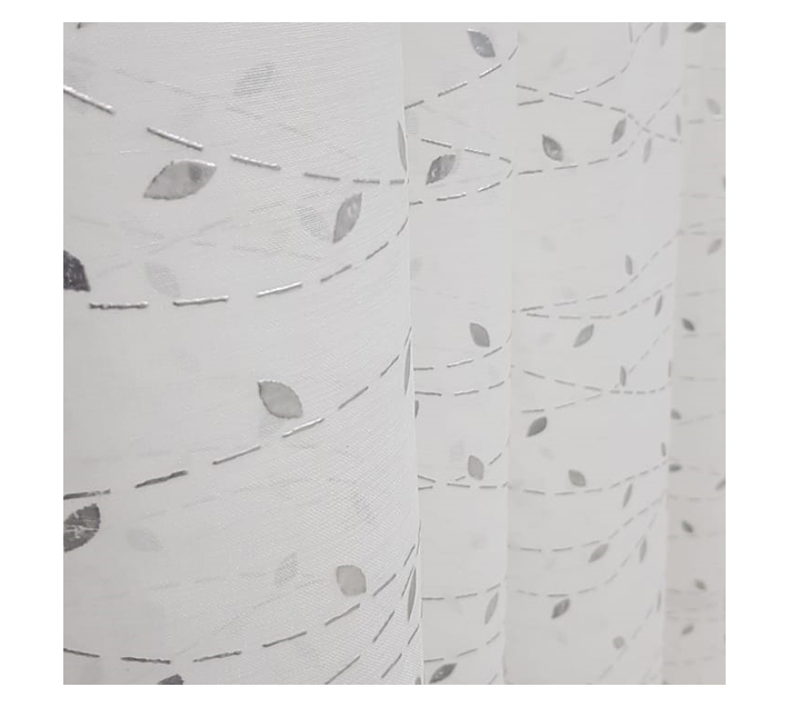 Matoc Readymade Curtain -Foiled Silver Leaf -Taped -500cm W x 218cm H ...