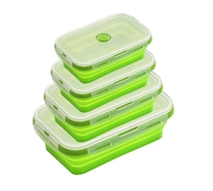 4Pc Green foldable lunch Boxes | Makro