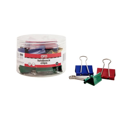 ARO 32 mm Foldback Clips 24-Pack Brights | Makro