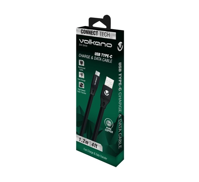 Volkano Slim Type-C Cable Black VK-20085-BK | Makro