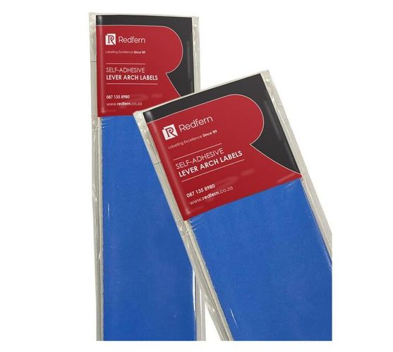 Redfern Lever Arch Labels Blue - 12 per pack | Makro