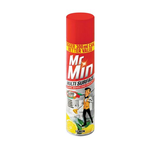 Mr Min Multi-Surface Polish Lemon (1 x 300ml) | Furniture Aerosols ...