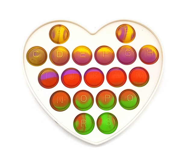BUFFTEE Plastic White Heart Pop it Fidget - TIKTOK Popping Bubble Game ...