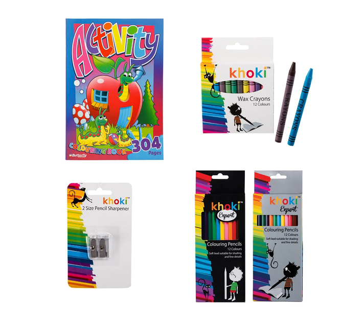 Book Activity 304p, Double Sharpener, Wax Crayons 12pce, Soft Lead ...