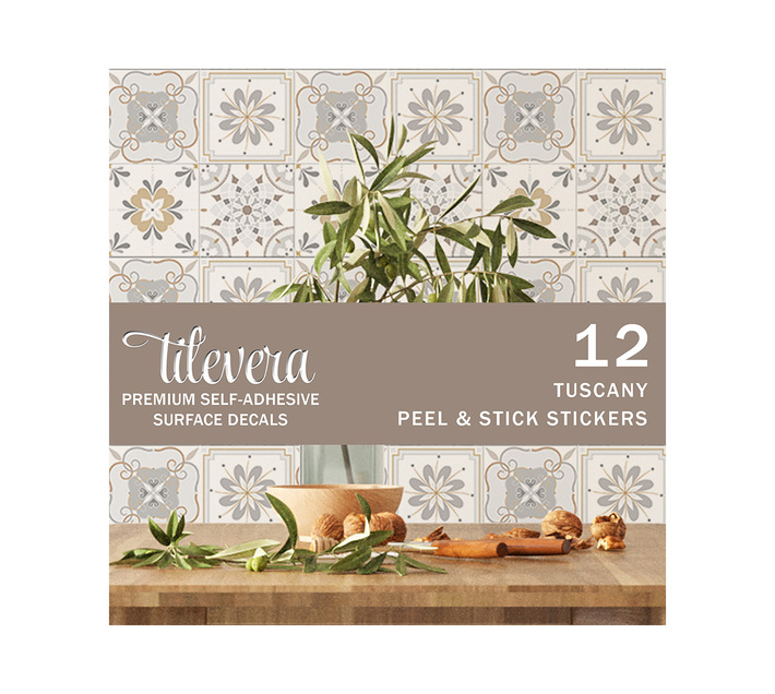 Tuscany Vinyl Tile Stickers 15x15cm - Pack of 12 | Makro