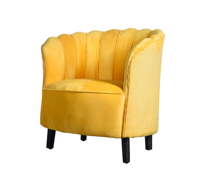 Echo Home Scalloped Velvet Tub Chair - Yellow | Makro