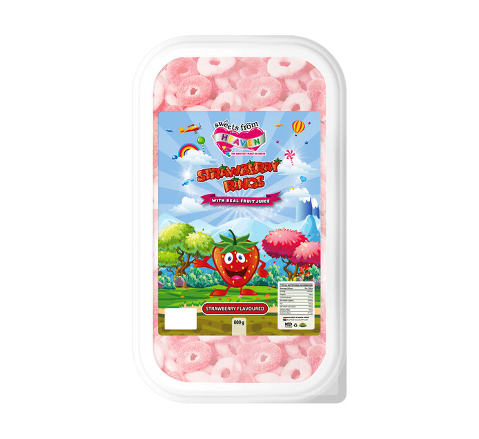 Sweets From Heaven Gums or Jellies Tub Strawberry Rings (800 g) | Makro