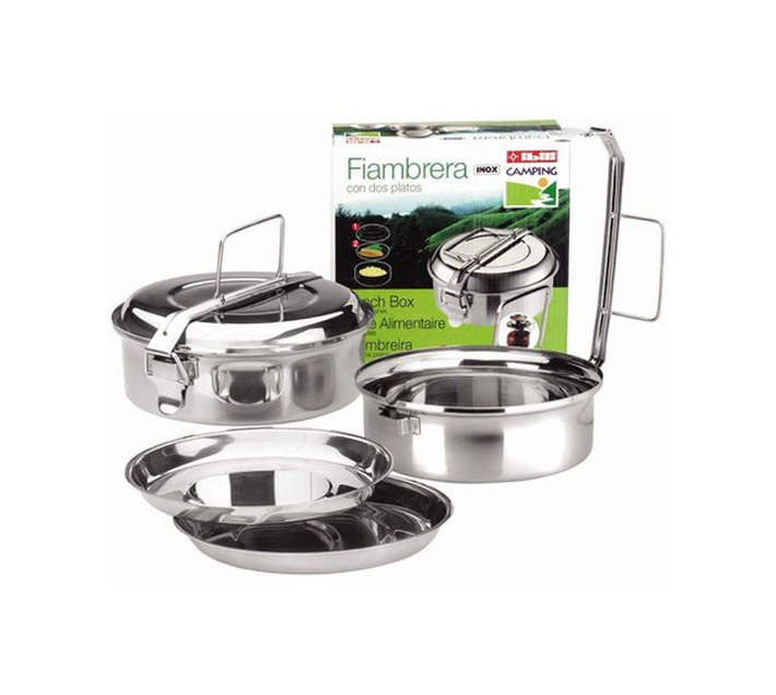 IBILI Stainless Steel Lunch Box with 2 Dishes - Silver - 16 cm | Makro