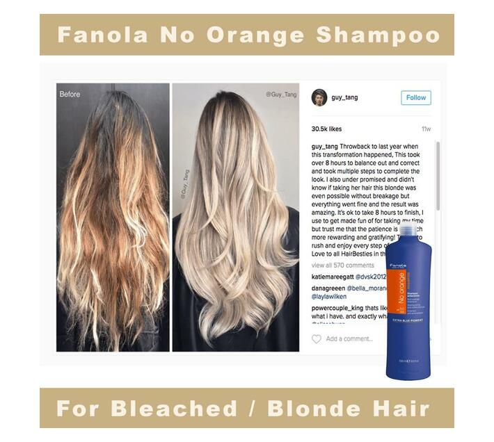 Fanola No Orange Shampoo, Anti-Orange Tones Shampoo for Neutralize ...
