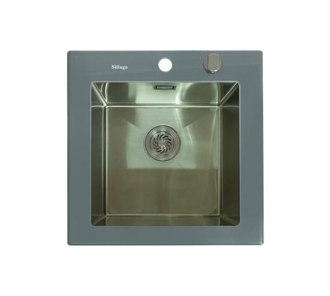 Quinn Small Bowl Glass Kitchen Sink Grey - Silver | Makro
