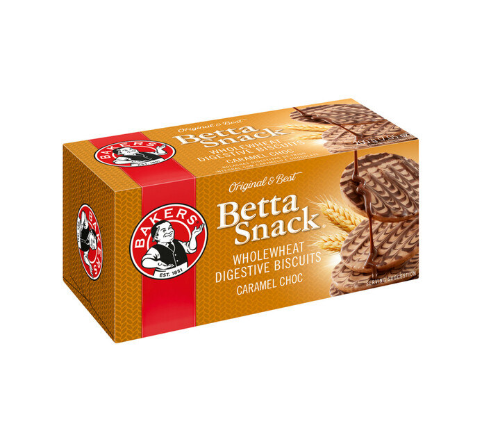 Bakers Betta snack Biscuits Caramel Chocolate (12 x 200g) | Makro