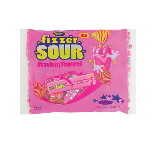 Beacon Mini Fizzers Sour Strwberry (20 X 100'S) | Chews | Toffees and ...