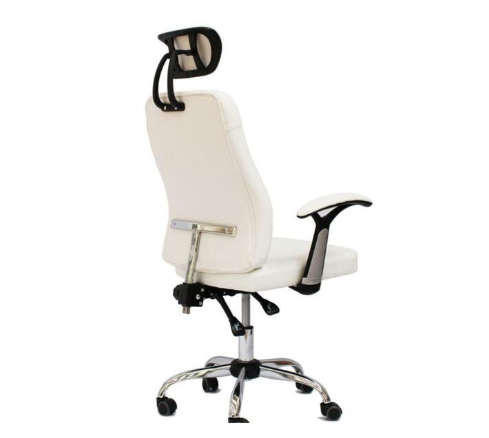 PU Leather Reclining Office Chair with Head and Arm rests - White | Makro