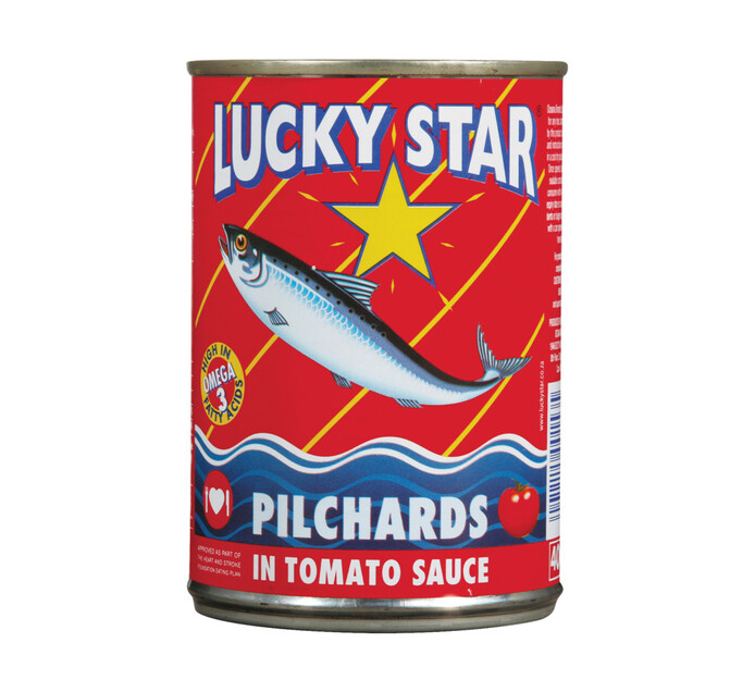 Lucky Star Pilchards in Tomato Sauce (1 x 400g) | Branded Tomato Pilch ...
