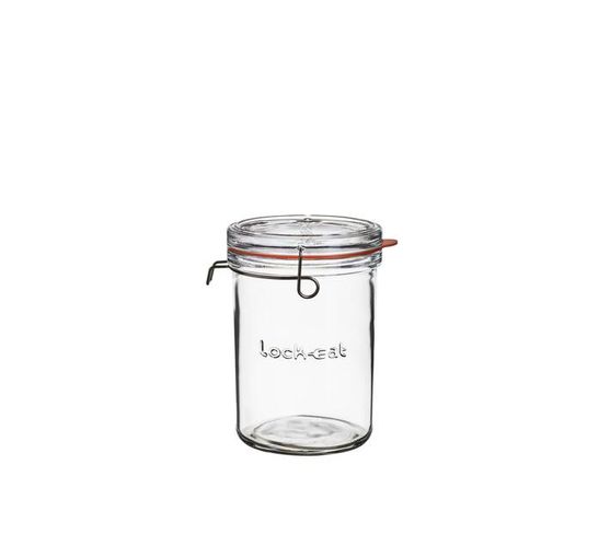 Luigi Bormioli Lock-Eat Food Jar with lid 1.0lt | Glass food storage ...