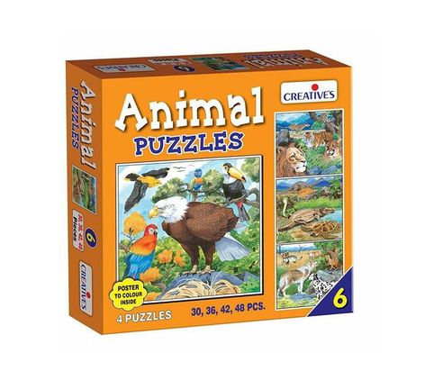 Creatives 4 Animal Puzzles part 6 (30,36,42, 48 Pcs) | Makro