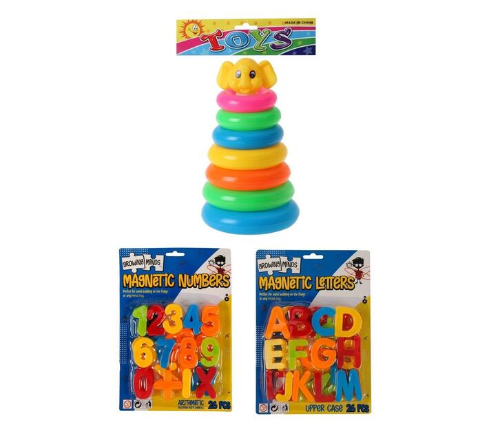 Baby Stacking Set 7 Rings, Magnetic Upper Case & Lower Case Letters ...