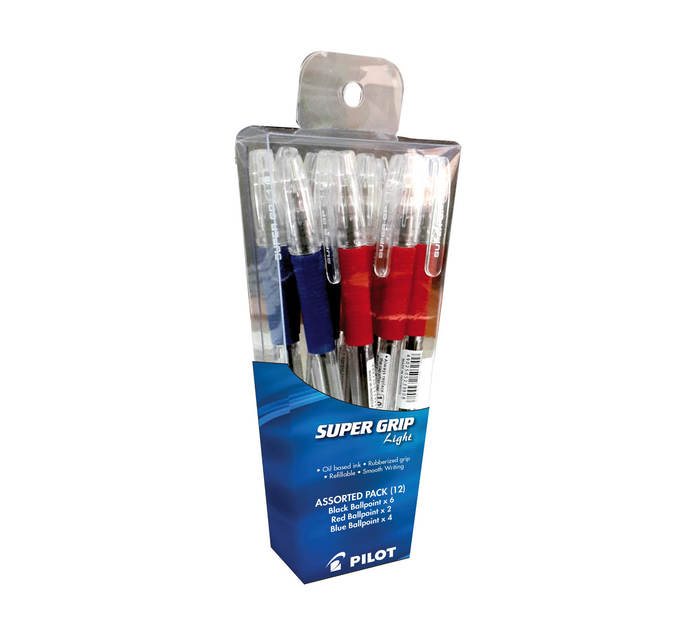 Pilot Supergrip Light Ballpoint Pen Assorted 12 Pack | Makro