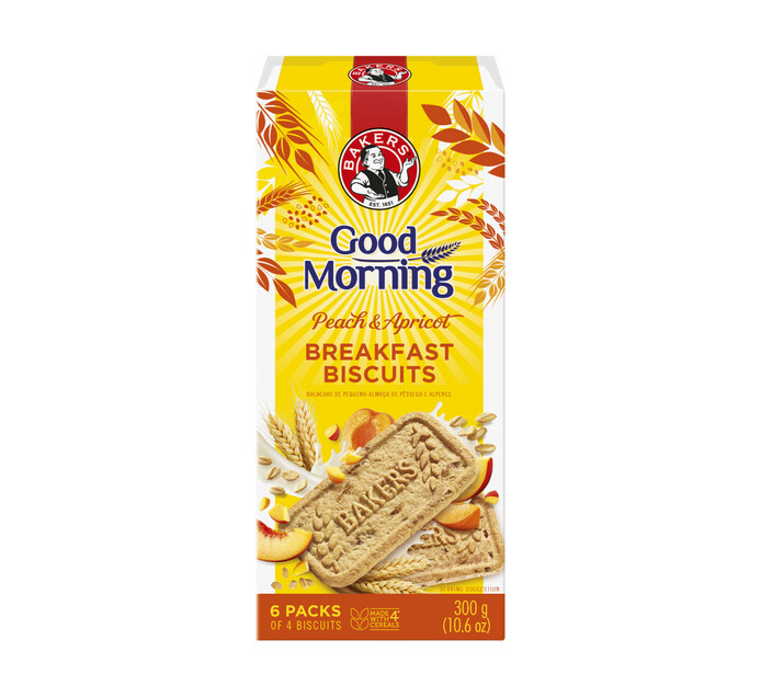 Bakers Good Morning Biscuits Peach&Apricot (12 x 300g) | Makro
